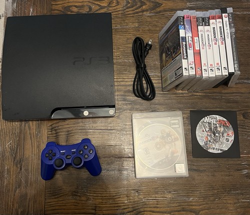 Sony Playstation 3 Black Ps3 Slim 250GB CECH-2101B Tested works needs ...