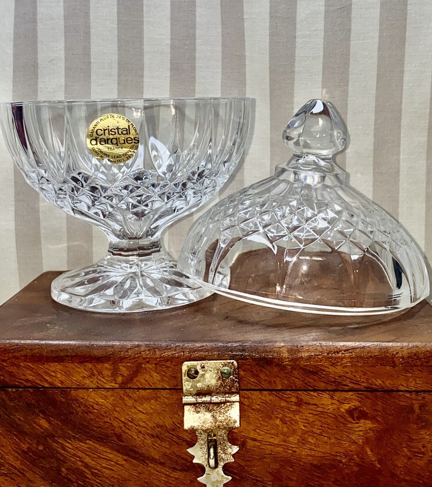 Clear Lead Crystal 24% DE Cristal D'arques France Garanti Candy Dish ...