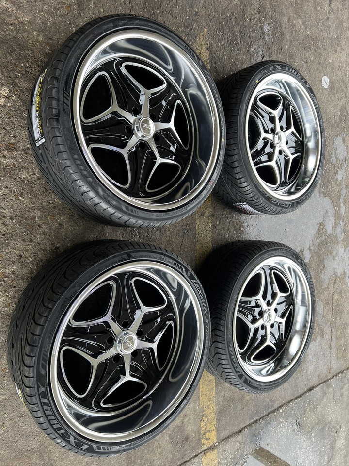 4 22" Foose Merlot Wheels 22x9 & 22x10.5 5x127 Chevy C10 | Black ...