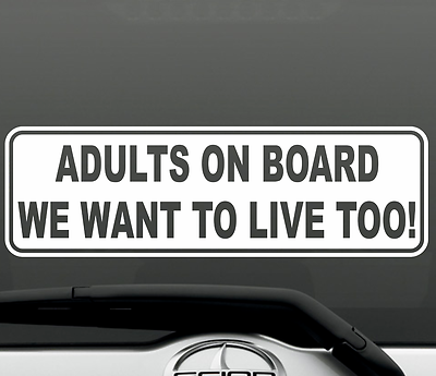 Funny Adult On Board Bumper Sticker Vinyl Decal Baby Window Car Sticker ...