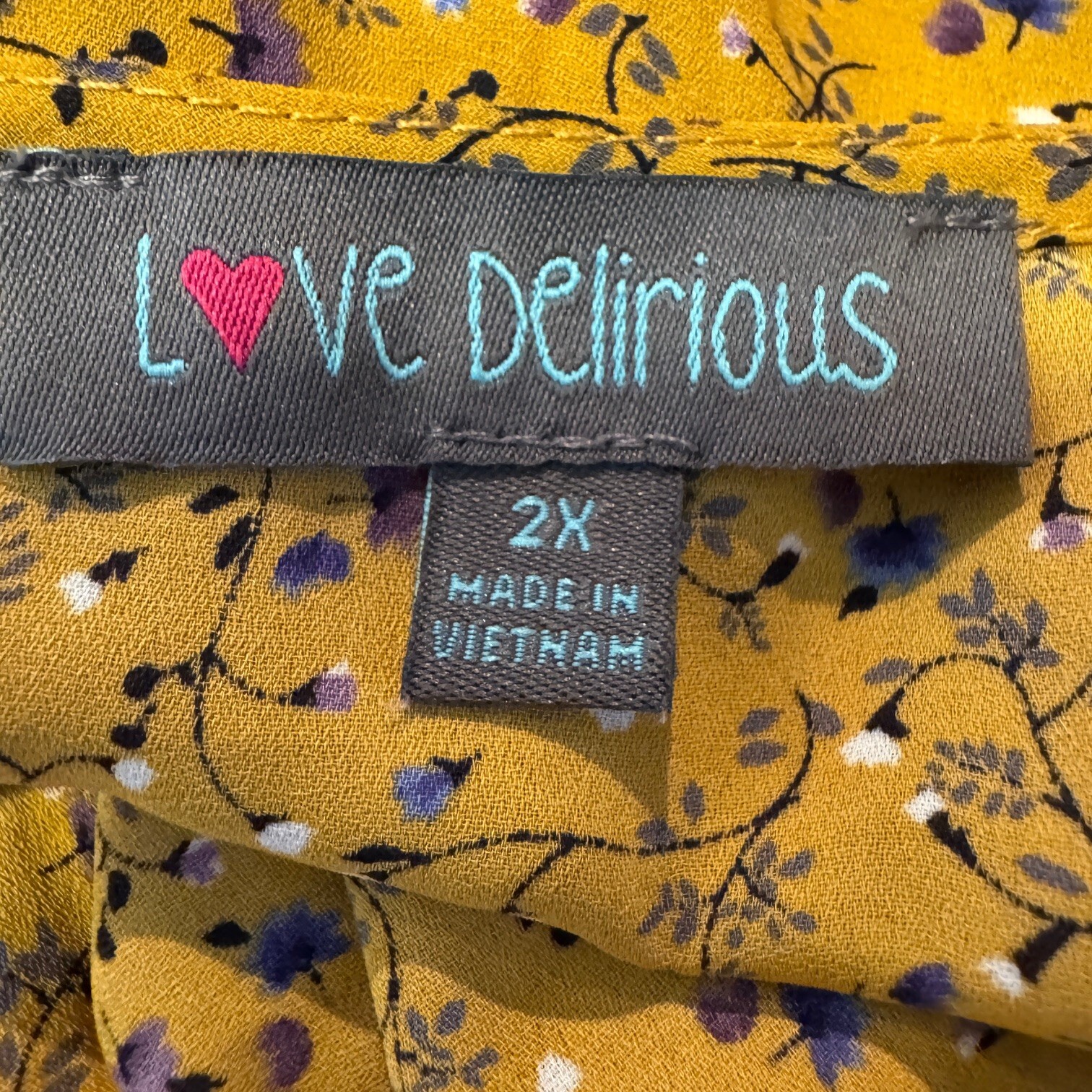 Love Delirious Ditsy Floral Kimono Cover Up Cardigan Women's 2X Yellow ...