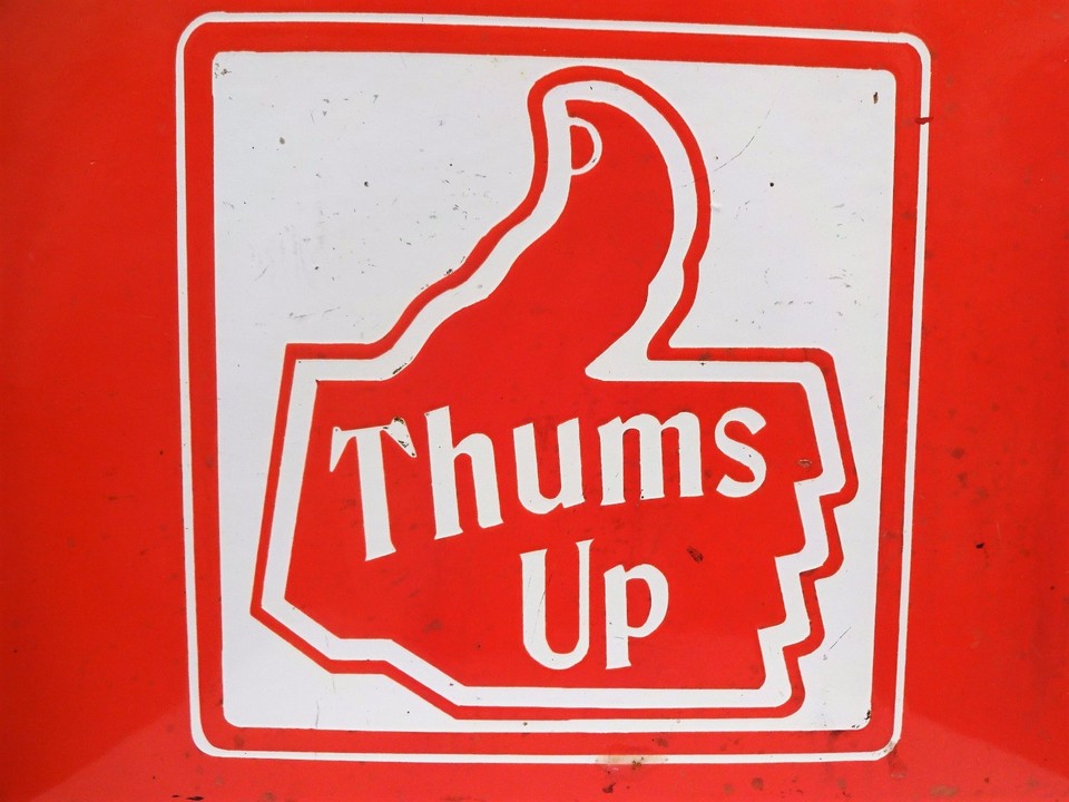 Vintage Thums Up Porcelain Enamel Sign Board Cola Cold Drinks ...