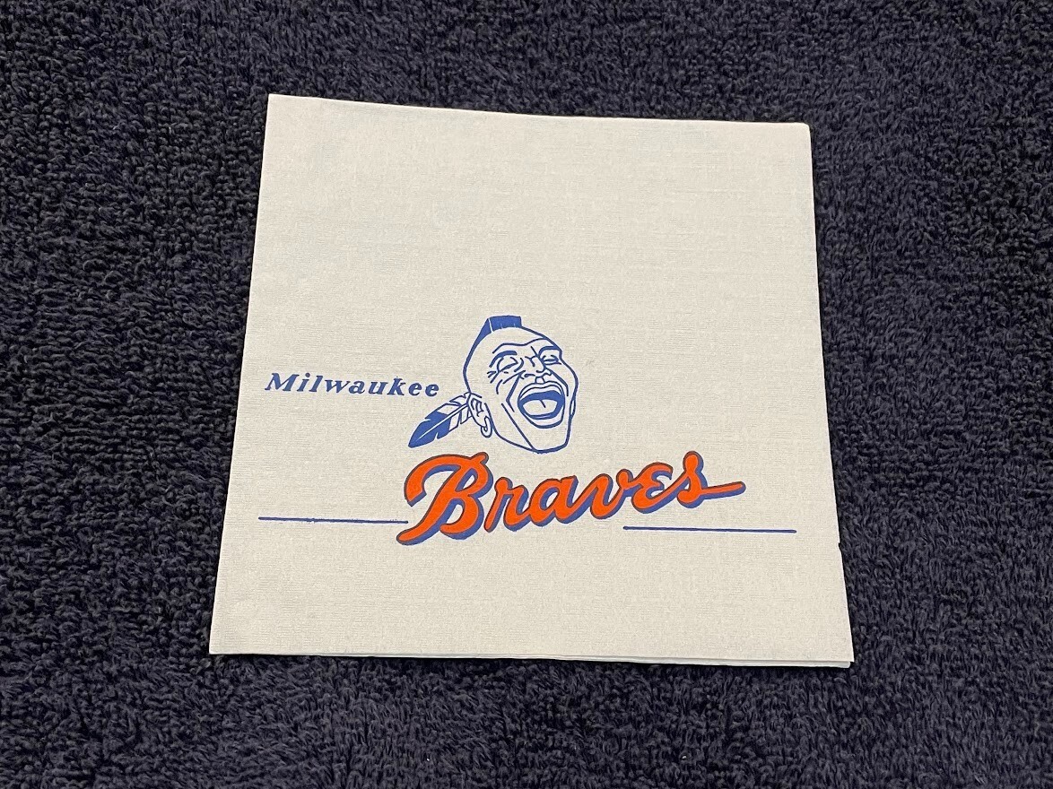 VINTAGE & RARE 1950's Milwaukee Braves Paper Napkin, VERY NICE!! | eBay
