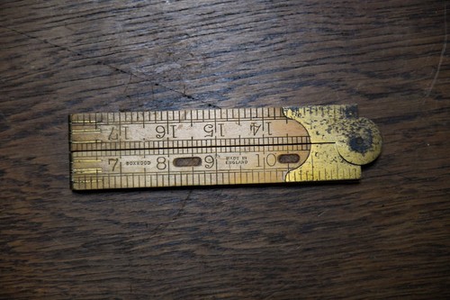Vintage - Boxwood & Brass - Fold Out Pocket Ruler - Collectable Hand ...