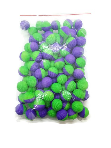 Purple and Green Rival Ammo (100 Rounds) Nerf Compatible Ammo Bulk Foam ...