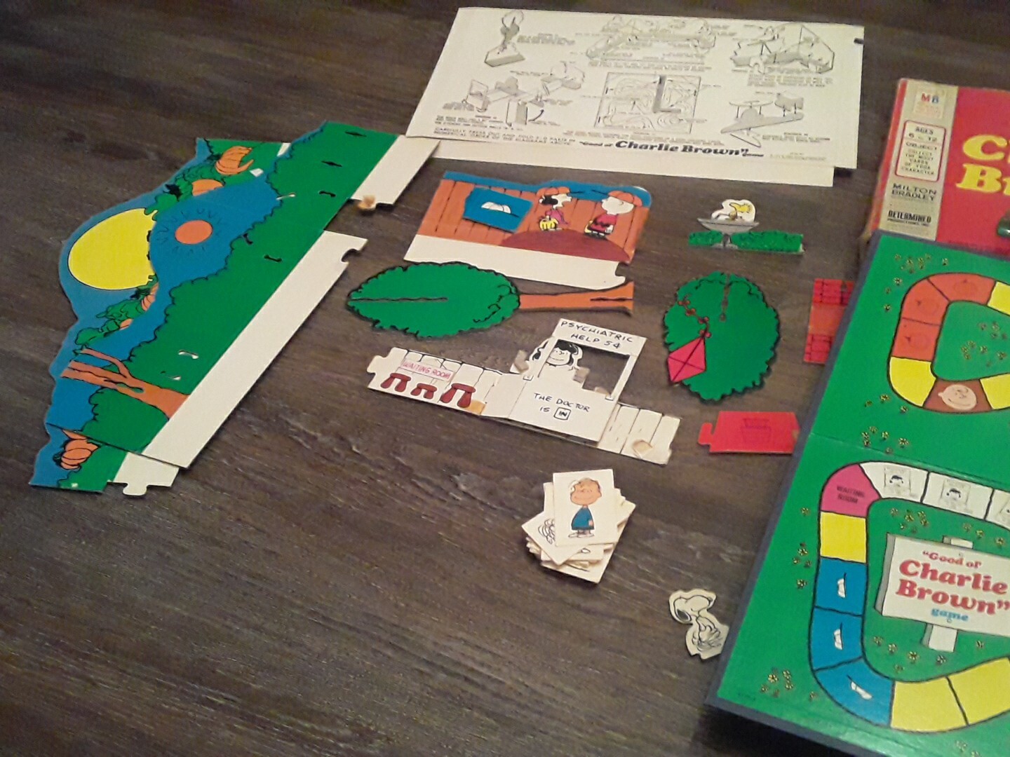 Vintage 1971 Collectible Good Ole Charlie Brown Game Incomplete PARTS ...