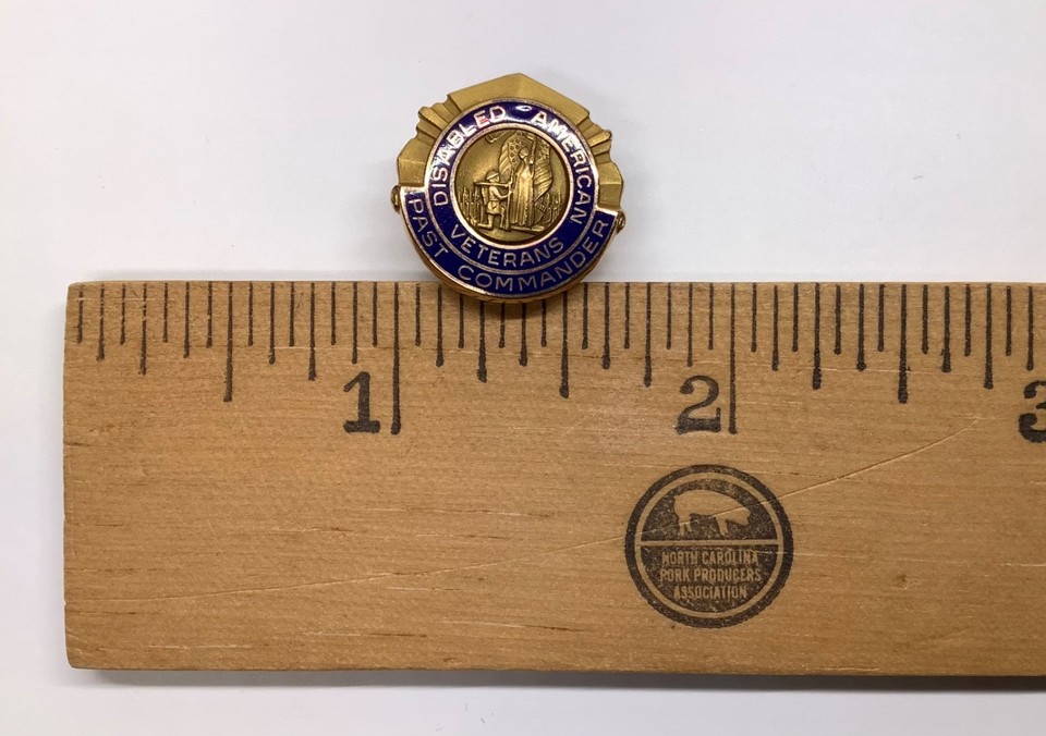 Disabled American Veterans Past Commander Lapel Pin Medal 10K Gold ...