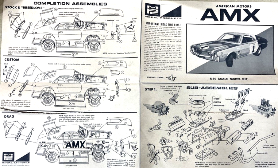 MPC 1/20 AMC AMX SUPER SIZE CUSTOMIZING COMPLETE VINTAGE ANNUAL KIT | eBay