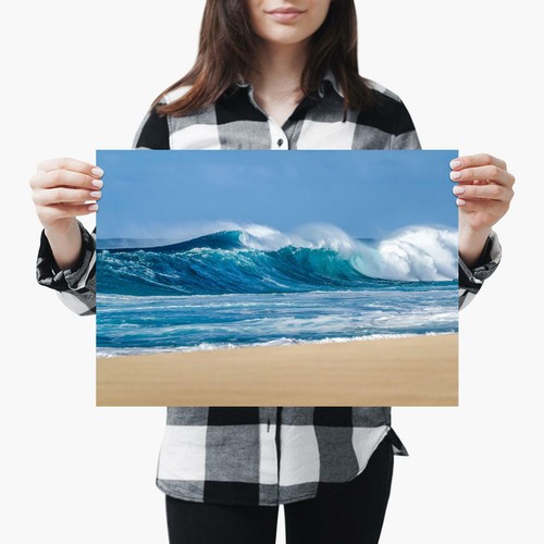 A3| Big Waves Beach Seaside Ocean Surf Size A3 Poster Print Photo Art ...