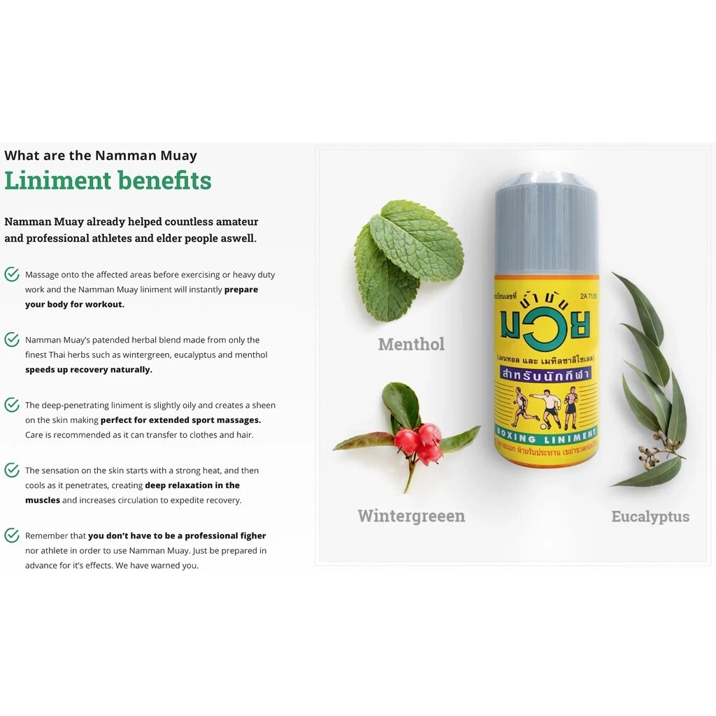 120 ml Nanmam Muay Thai Boxing Liniment Oil Famous Thailand Brand FREE ...