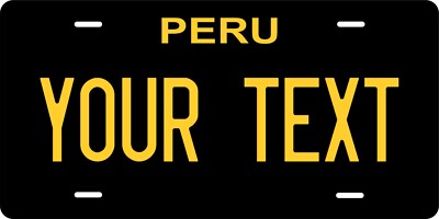 Peru Black Yellow Custom Personalized License plates Auto Bike ...