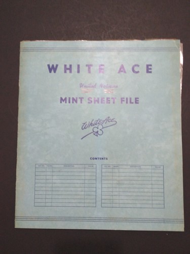 UNITED NATIONS WHITE ACE FILE 20 Sheets MNH POST OFFICE FRESH NI467 ...