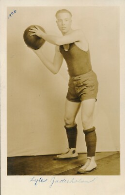 1926 RPPC Lyle Jaderholm Basketball Player, Washington Sepia Real Photo ...