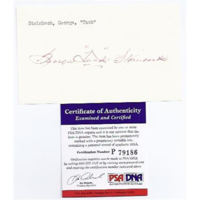 George Tuck Stainback Signed Index Card - PSA DNA | eBay