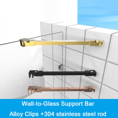 Stainless Steel Wall to Glass Support Rod Frameless Shower Panel ...