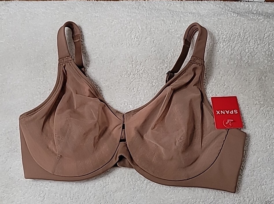 SPANX Illusion Lace Cafe Au Lait Vintage Rose Minimizer Underwire Bra ...
