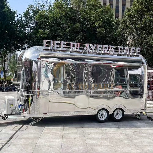Curved Stainless Steel Customized Enclosed Mobile Concession Food ...