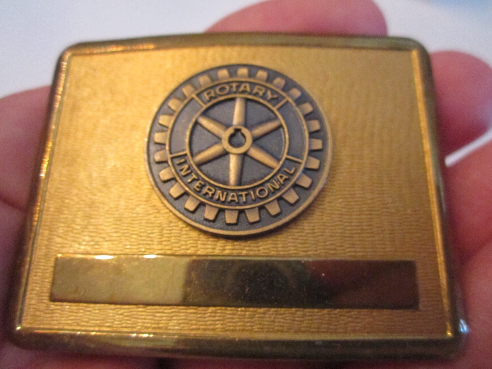 VINTAGE ROTARY INTERNATIONAL BELT BUCKLE - GOLD TONE … - Gem