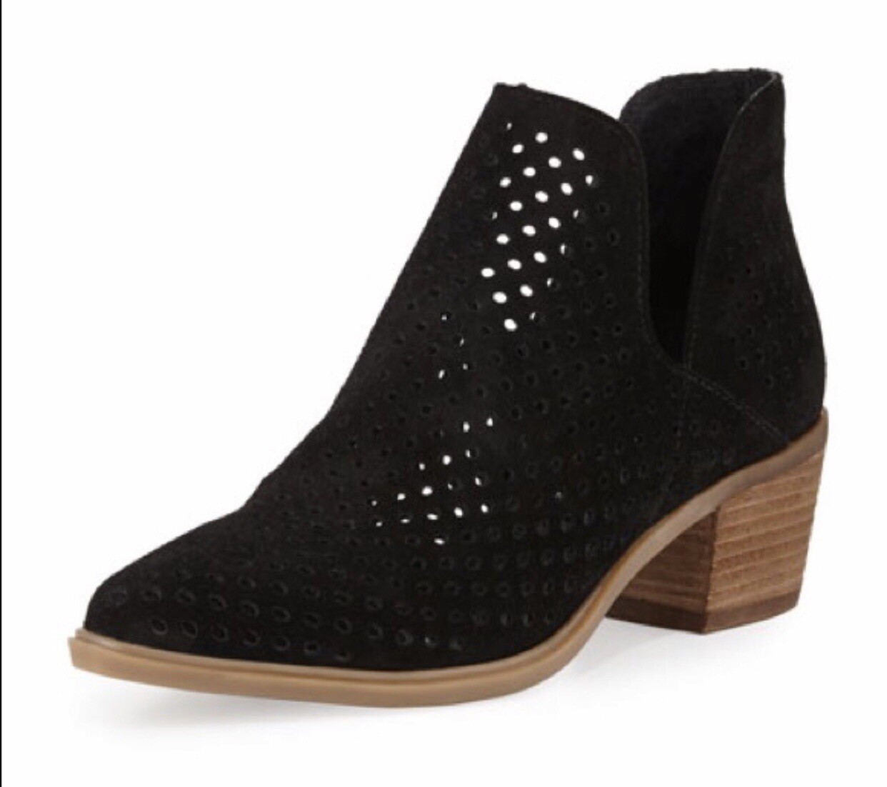 Steven by Steve Madden Danese Perforated Suede Bootie, Black Size 8 | eBay