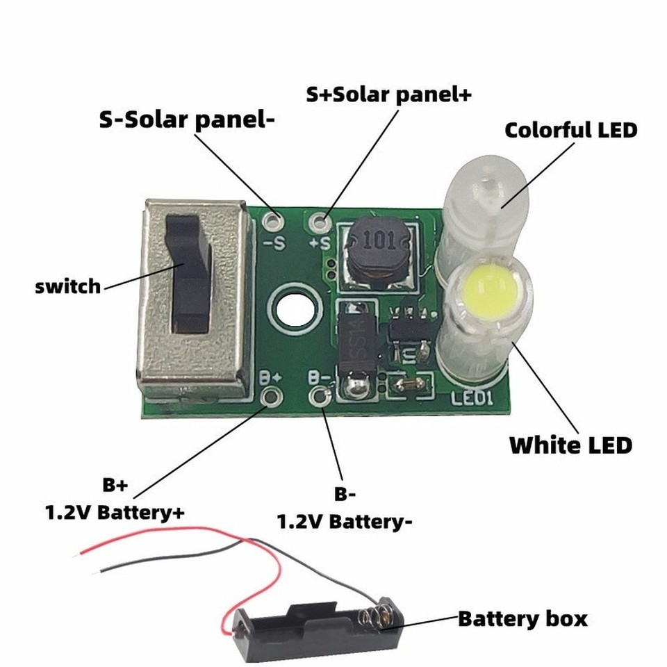 Dual LED Driver 2V Solar Control 2V Solar Panel Compatible Long Battery ...