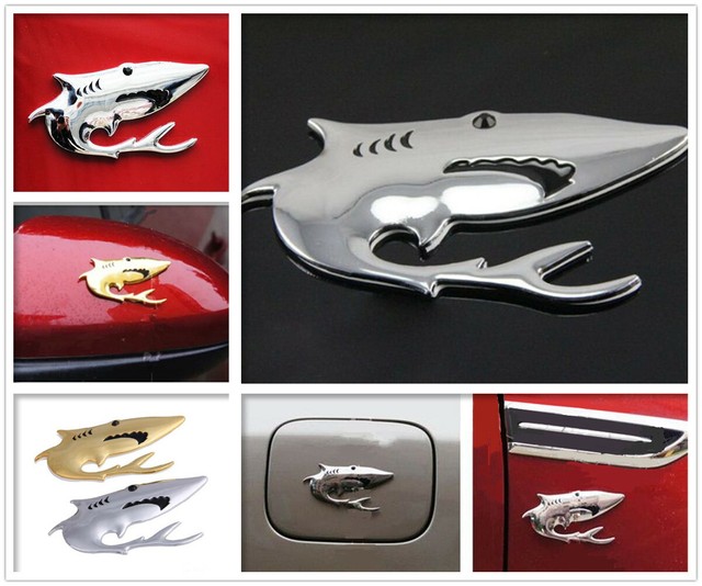 3d Shark Funny Cute Car Emblem Badge Decal Logo Sticker Car Truck ...