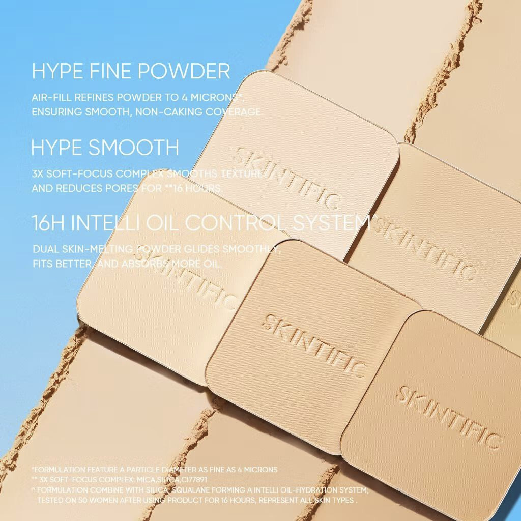 SKINTIFIC Ultra Cover Powder Foundation Full Coverage Lightweight ...