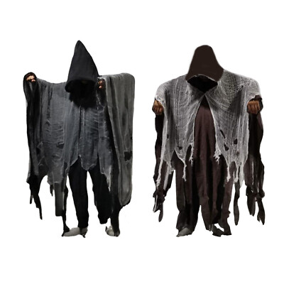 Adult Grim Reaper Costume Mens Phantom Halloween Horror Robe Cloak ...