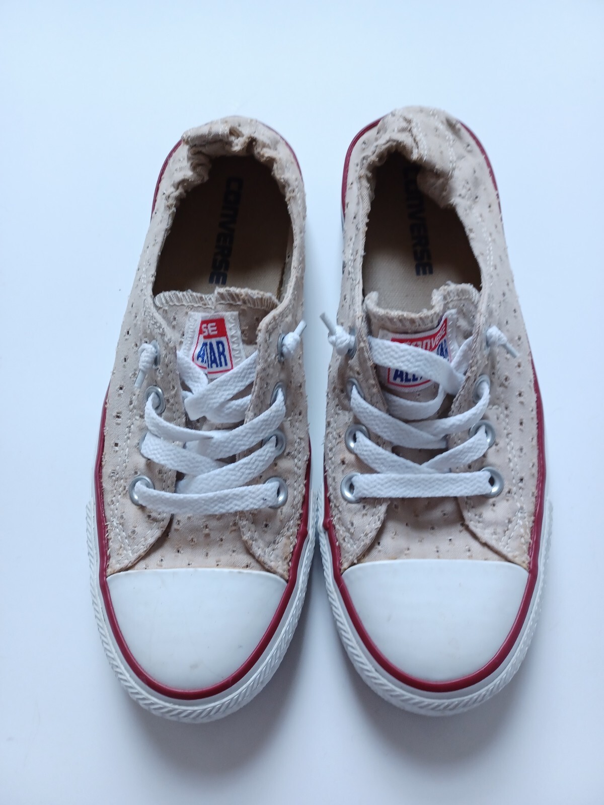 Converse Chuck Taylor Cinch Women’s 7 Tan Eyelet Low Top Sneaker Shoes ...