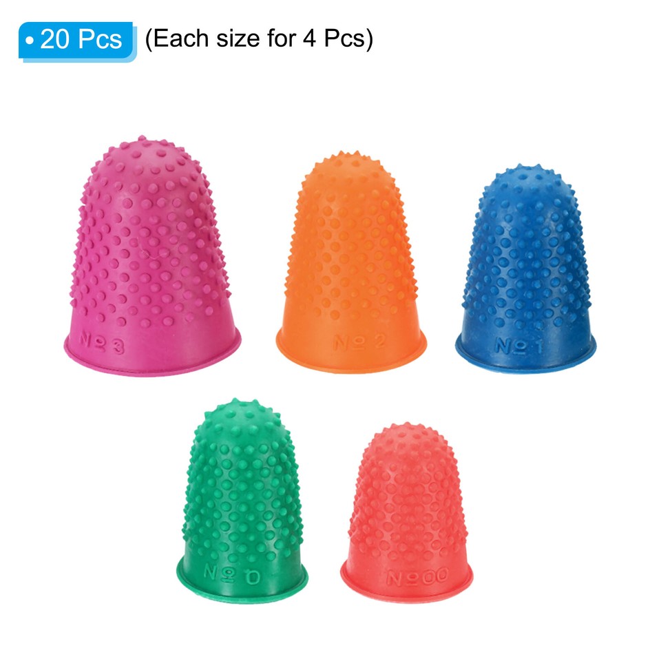 20pcs Rubber Finger Tips Thumb Fingertip Protector Thimble Grips ...