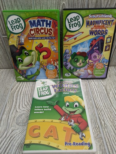 Leap Frog Dvd Lot Of 3 Talking Words Factory Math Opposite Words ...