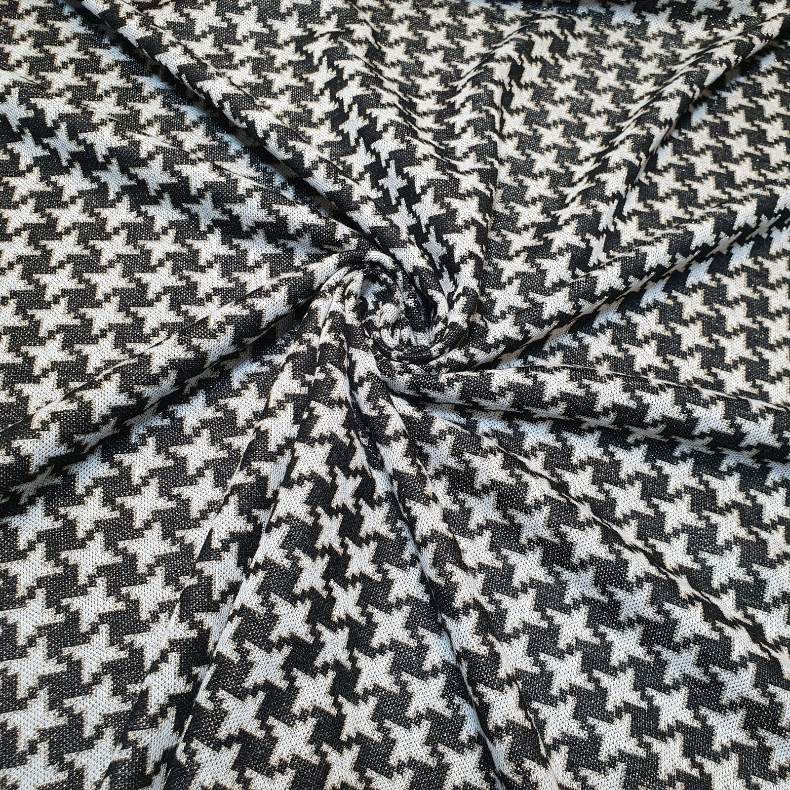 Hound tooth Dogtooth Cotton Drill Fabric Craft Dress Quilting Material ...