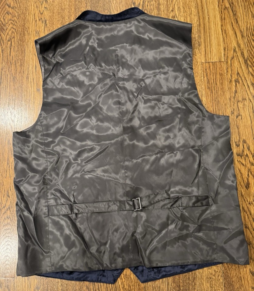 John Varvatos Dark Blue Velvet Vest- Size 42 | eBay