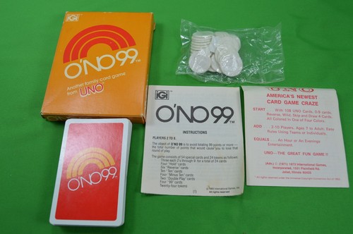O'NO 99 Card Game From UNO,Complete In Box & Manual,Chips are Sealed ...