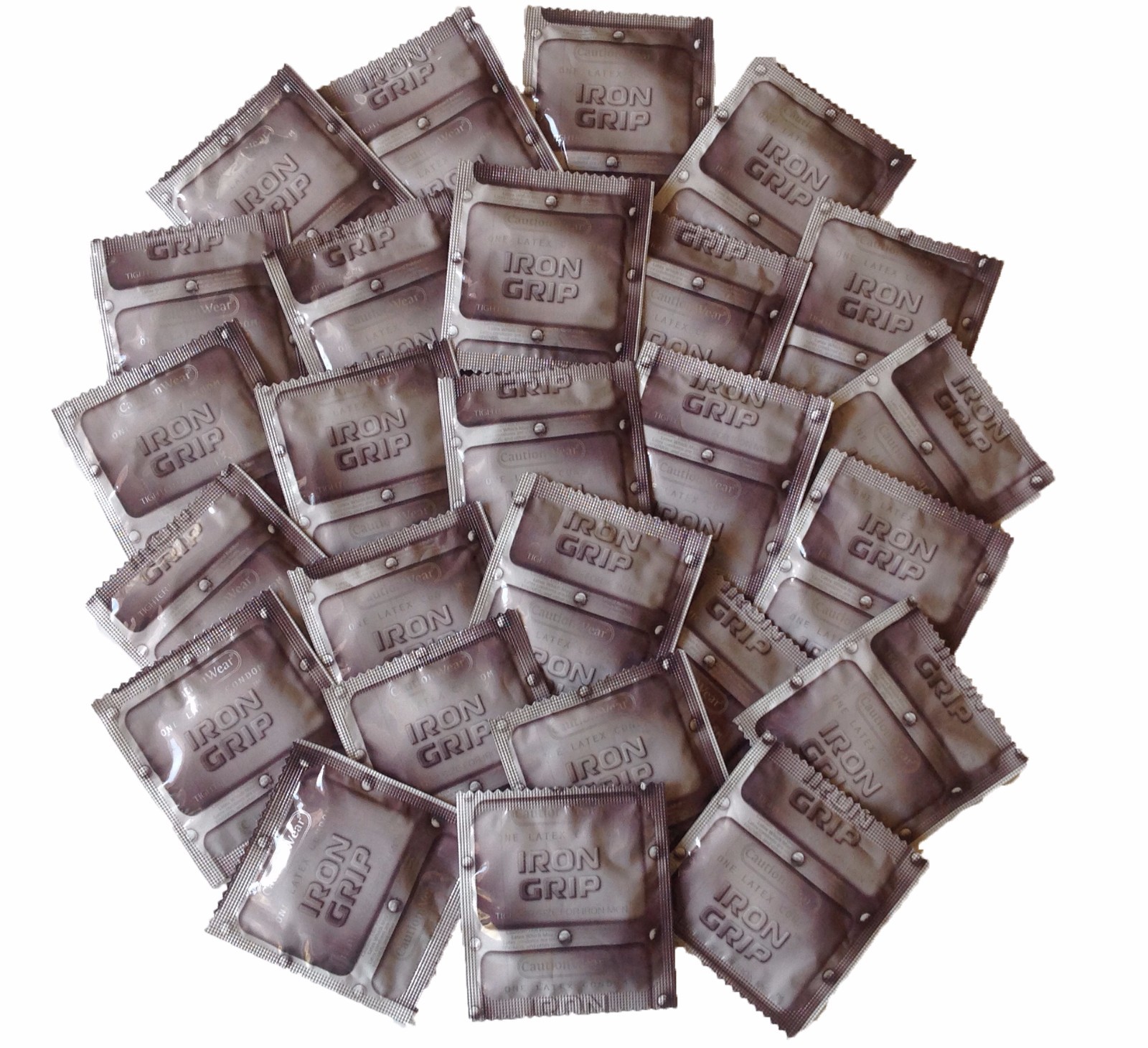 Caution Wear Iron Grip Snugger Fit Lubricated Latex Condoms + Silver ...