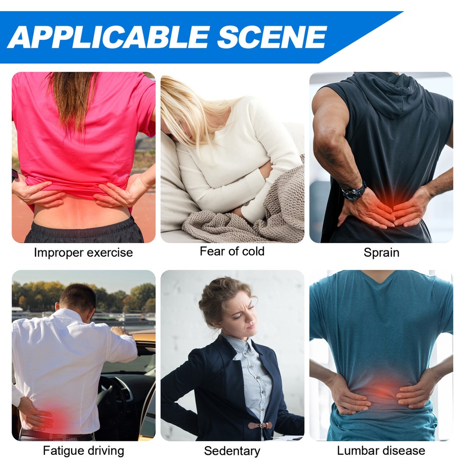 Magnetic Self Heating Back Support Brace Lumbar Lower Waist Belt Pain ...