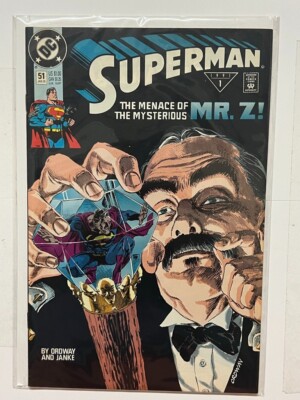 DC Comics Superman #51 Jan 1991 The Menace of Mysterious Mr. Z Vintage ...