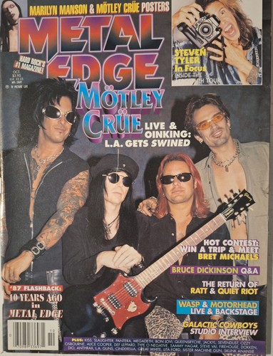 Metal Edge Magazine (Oct 1997) Motley Crue/Ratt/Aerosmith/B Dickinson ...