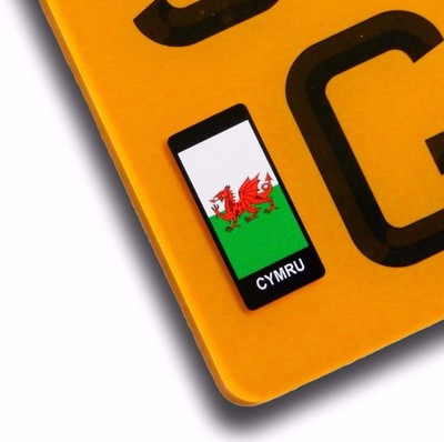 Welsh Wales CYMRU Flag Number Plate Vinyl Sticker For Motorcycle decal ...