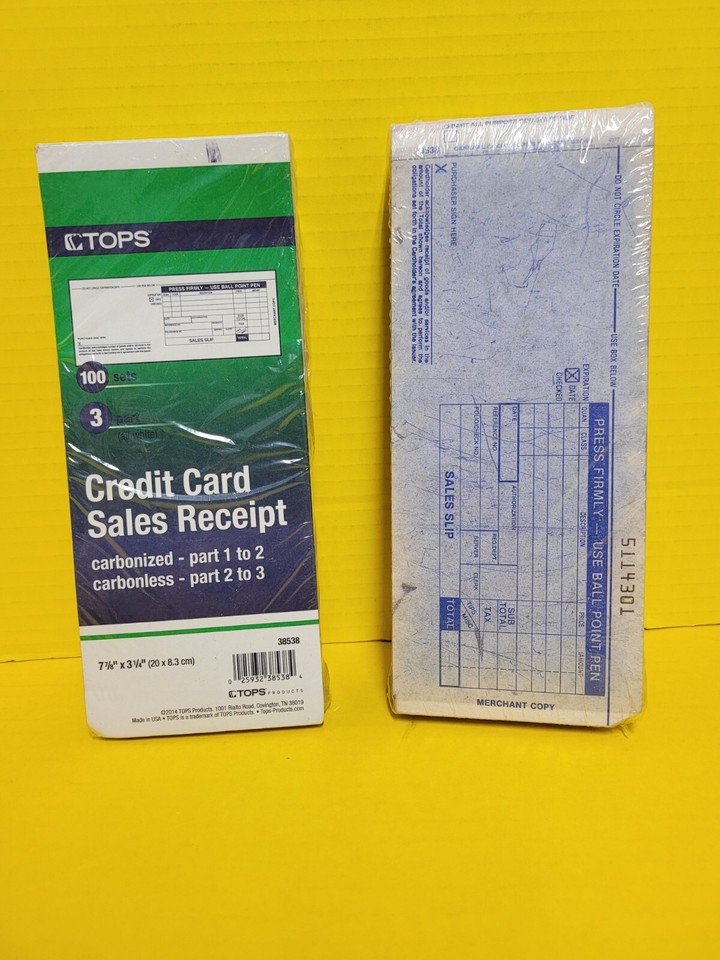 Tops Credit Card Sales Slip, Three-Part (2-Pack) (200 Forms) (TOP38538 ...