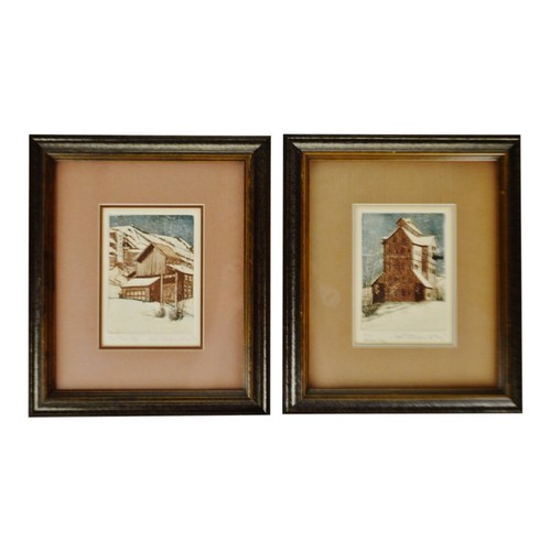 Vint Sue Tushingham McNary Signed Intaglio Etchings - Set of 2 - MAKE ...