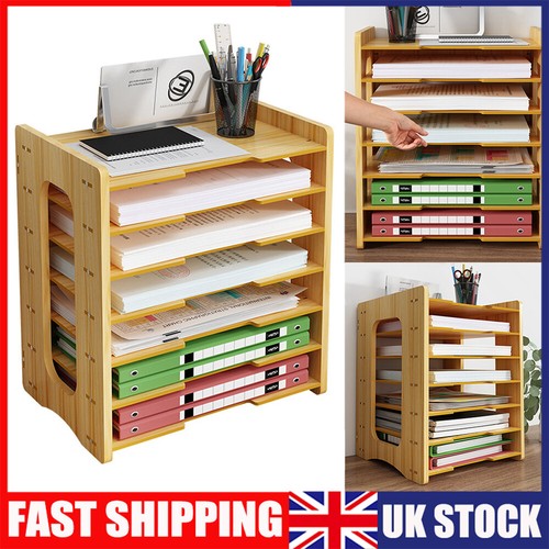 Office Desk Filing Trays Letter Rack A4 Paper Document Organizer Holder ...