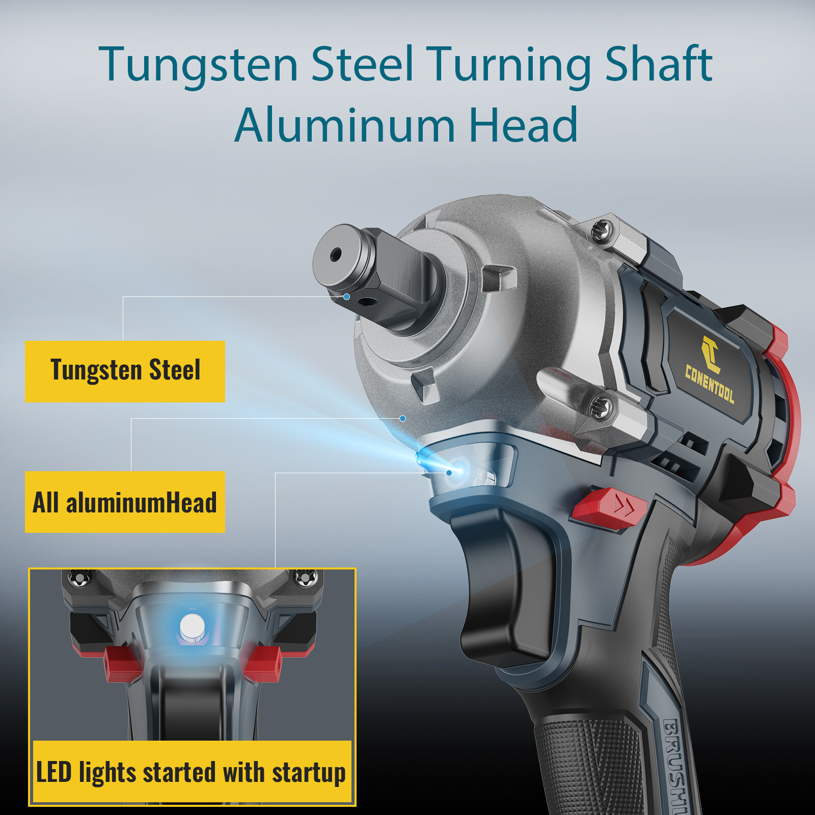 21V Cordless Impact Wrench 1/2"Driver Ratchet Rattle Nut Gun Set 620Nm ...