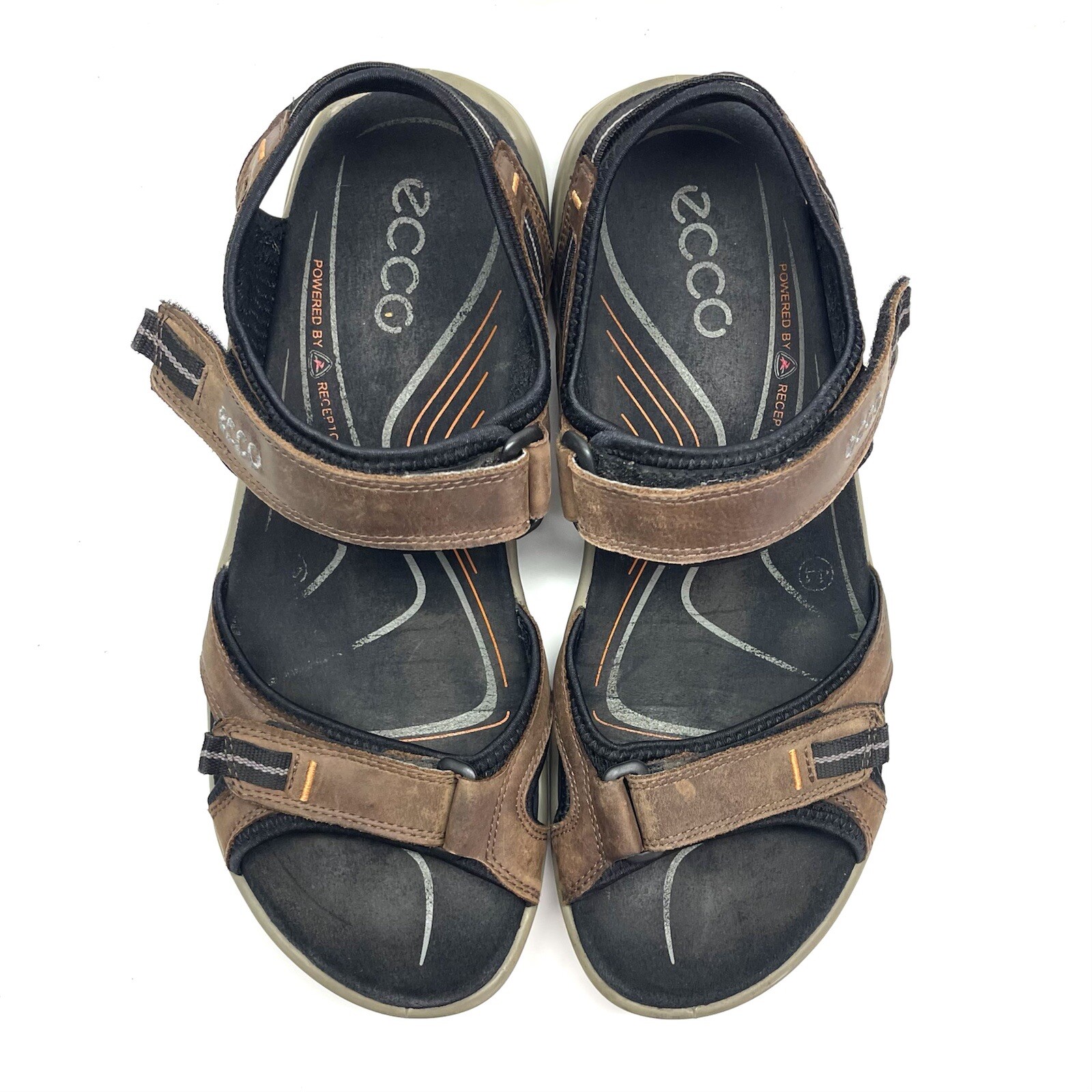 ECCO Offroad Receptor Men’s Leather Adjustable Strap Sport Sandals 44 ...