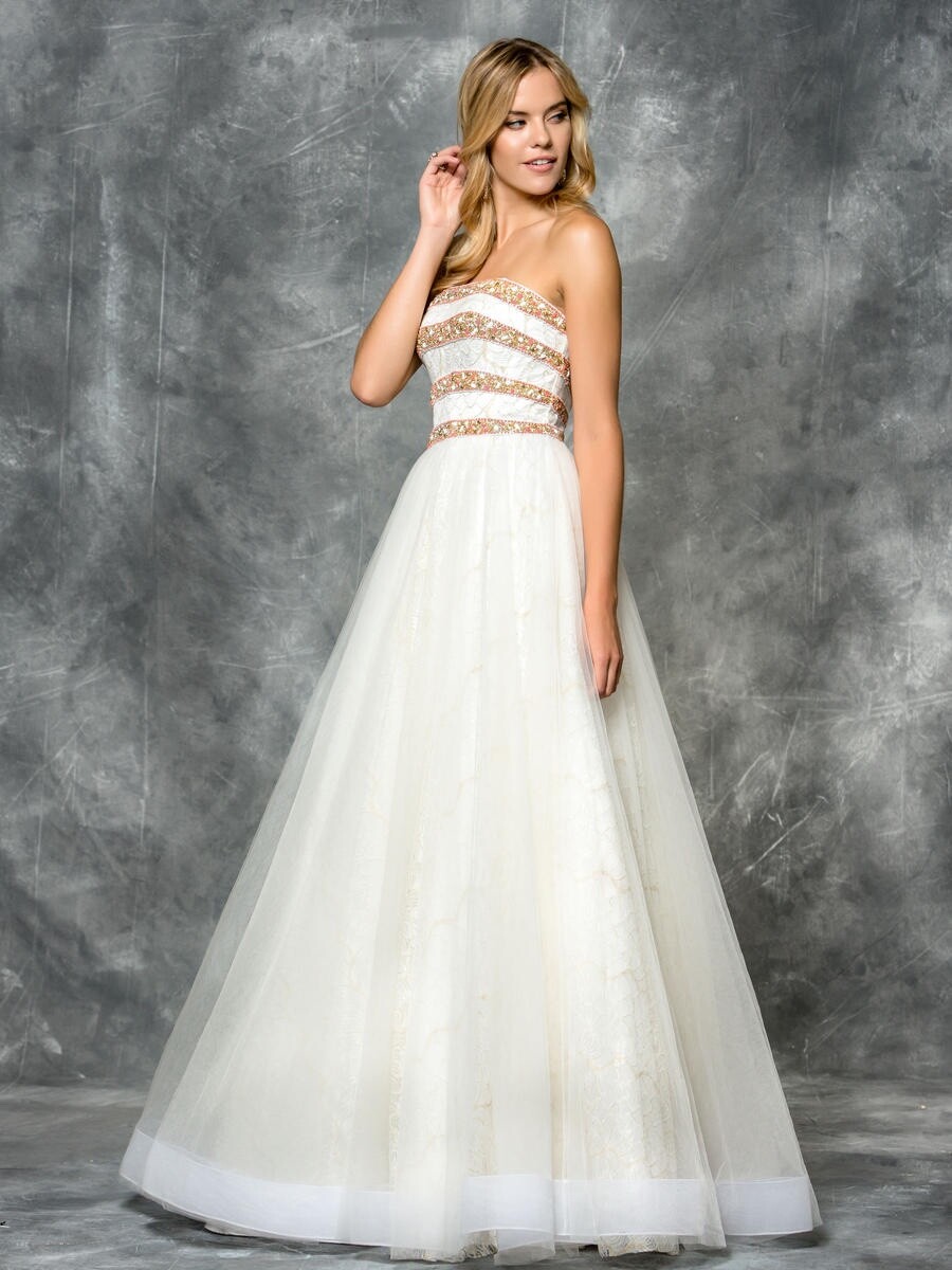 COLORS DRESS COLLECTION 1718 Prom dress size 16 whit… - Gem