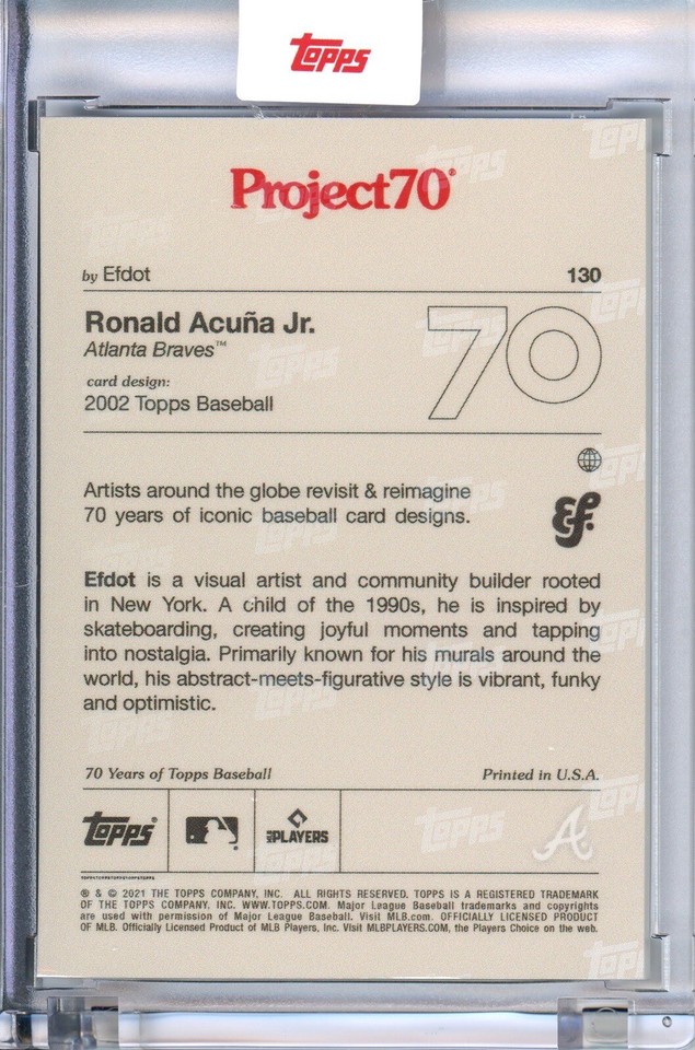 Ronald Acuna Jr Atlanta Braves 2021 Topps Project 70 #130 2002 Design ...