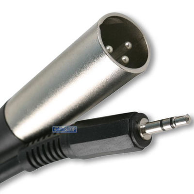 3.5 mm Aux Male Jack to 3 Pin XLR Male Mixer Cable Audio Mic Lead 2m ...