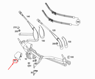 MERCEDES-BENZ GLC X253 WIPER MOTOR JOINT COVER A2538240100 ORIGINAL | eBay