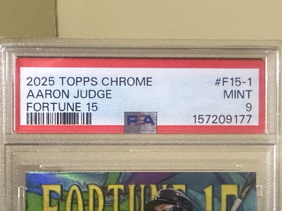 2025 Topps Chrome Aaron Judge “Fortune 15” Insert #F15-1 — PSA 9 Mint 🔥 ...