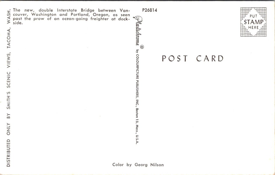 Interstate Double Bridge Washington Oregon Postcard B44 | eBay