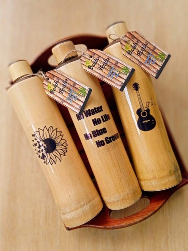 Healthy Ecofriendly reusable Handmade Bamboo Bottles 750ml free ...